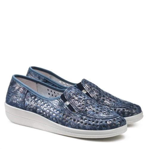 Женские летние туфли Ilse (Ильзе) с перфорацией , Frankenschuhe, синие ...